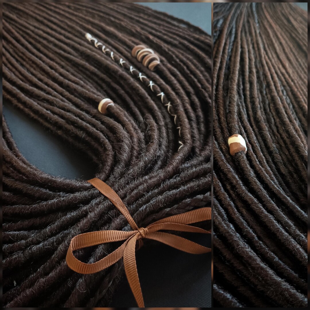 Darker Shade Double Ended Dread Extensions in Chocolate Brown,braids ...