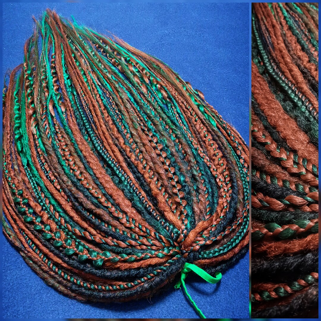 Green Ginger Ombre Dreadlock Extensions – Boho Viking SE/DE Braids and ...
