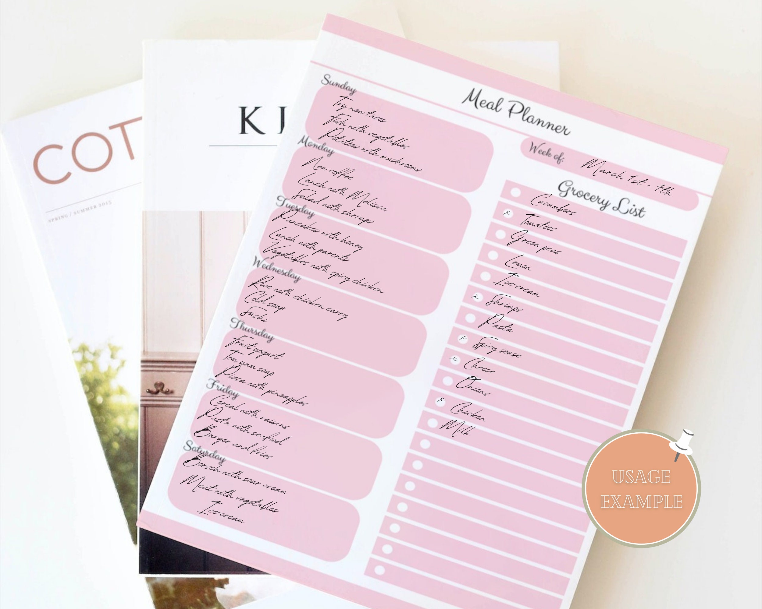 Pink Printable Daily Planner SMART Goals Planner Quarterly - Etsy