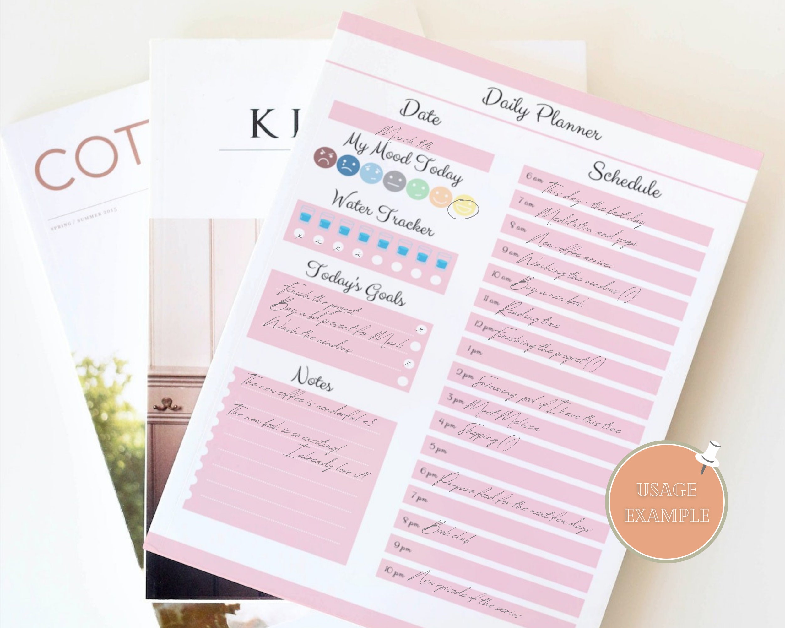 Pink Printable Daily Planner SMART Goals Planner Quarterly - Etsy