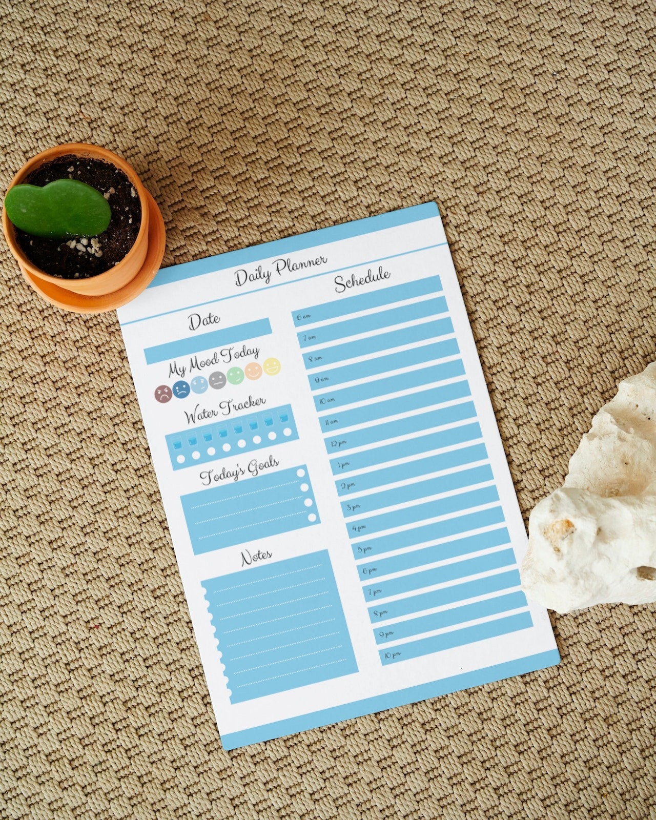 Blue Printable Daily Planner, SMART Goals Planner, Quarterly Matrix ...