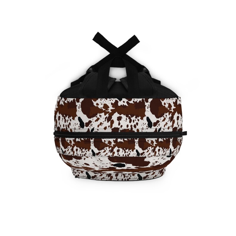 Cow Print Backpack, Black and Brown Cow Pattern With Teal Longhorn ...
