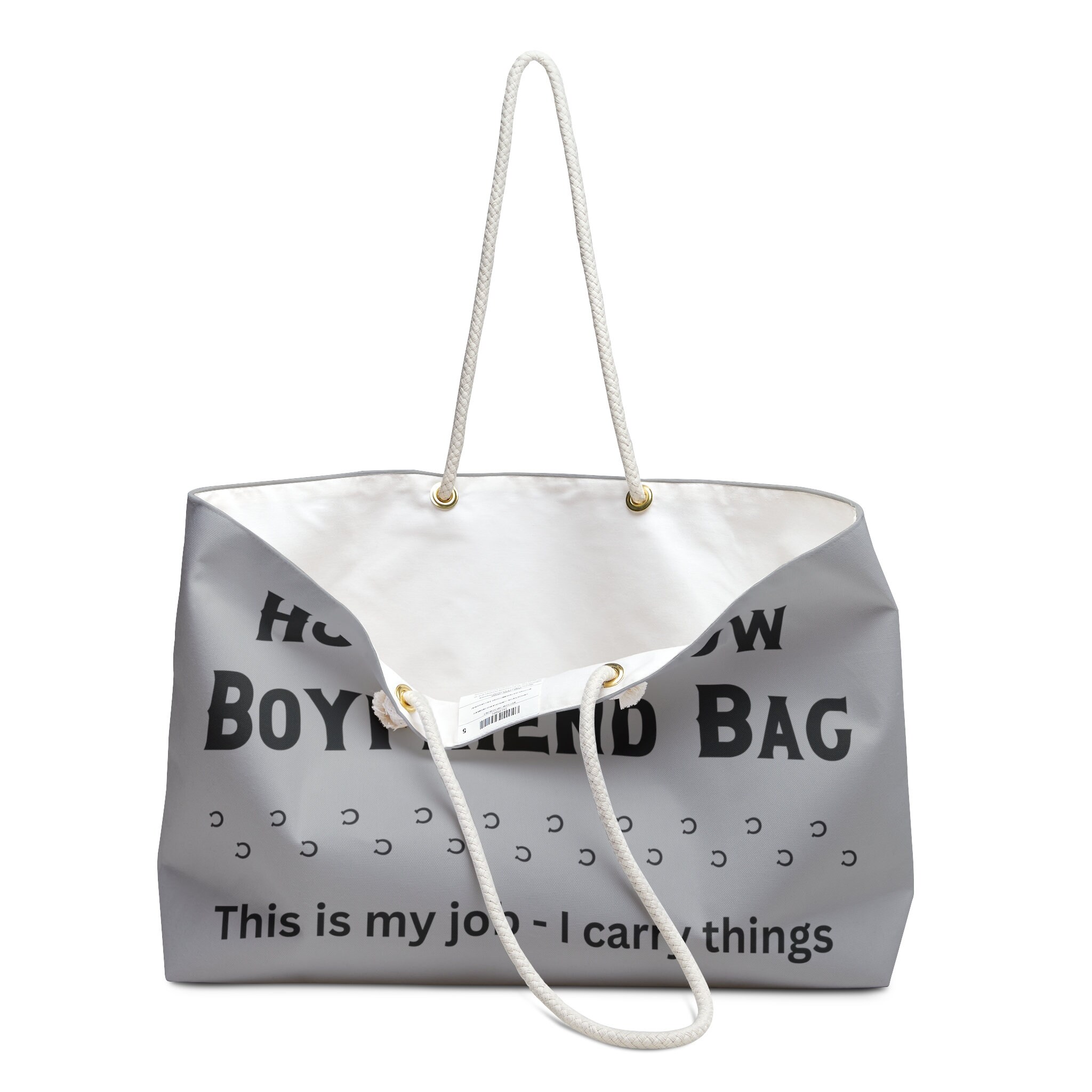Horse Show Boyfriend Bag, This is My Job I Carry Things Grey 24x13x 5.5 ...