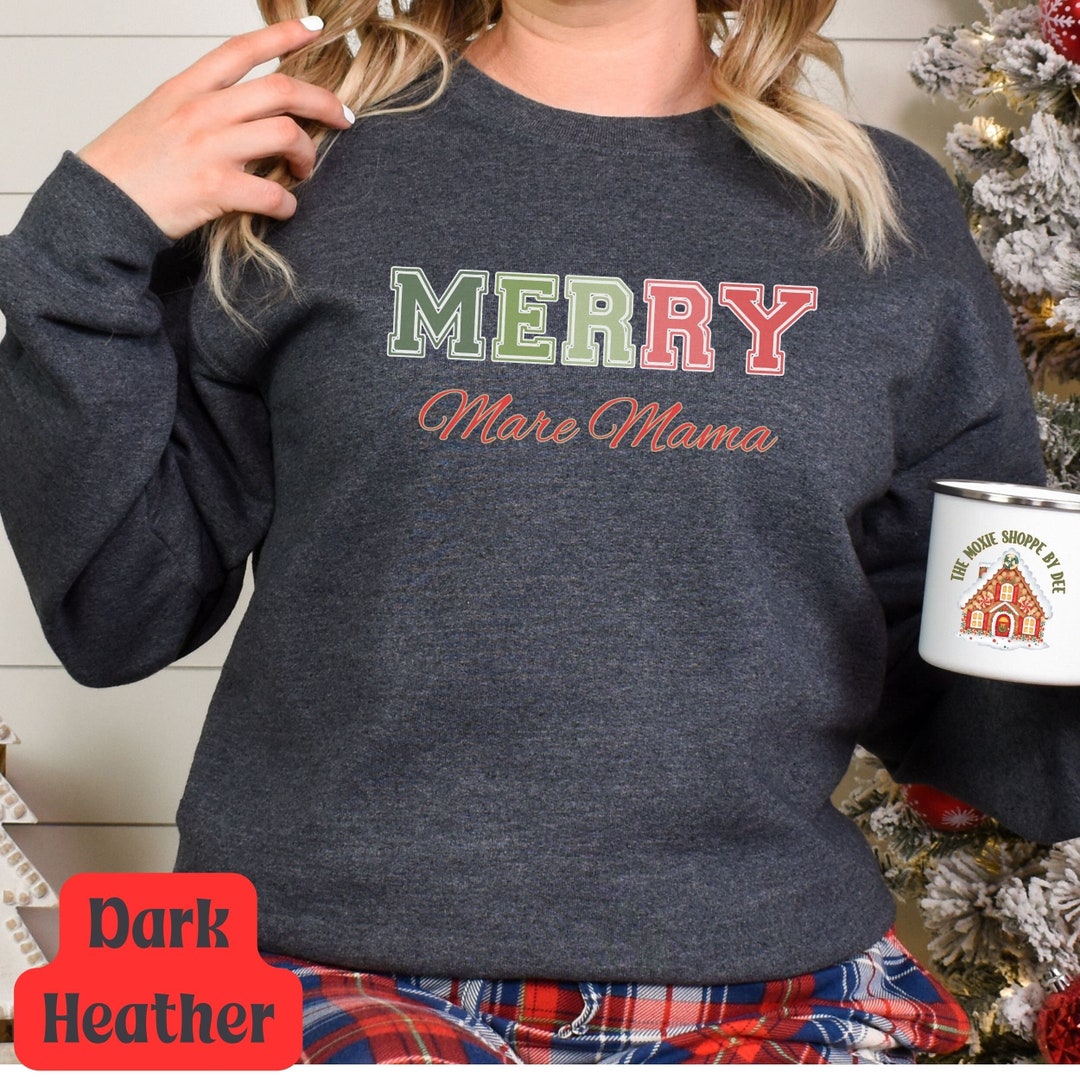 Merry Mare Mama, Christmas Shirt for Horse Mom, Holiday Gift for Horse ...