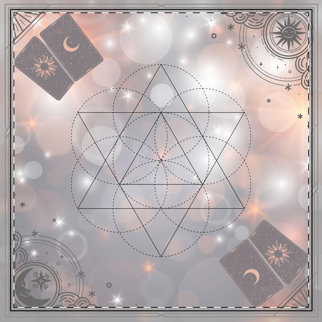 Flower of Life Sacred Geometry Tarot, Altar & Crystal Grid Cloth, 22 in ...