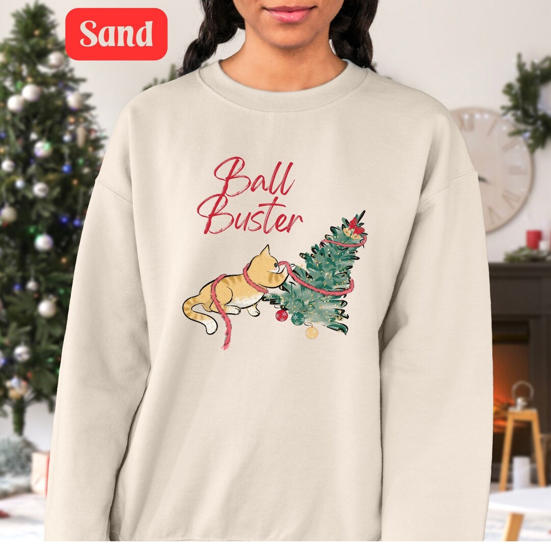 Christmas Cat Ball Buster, Cat Knocking Ornaments off of Christmas Tree ...