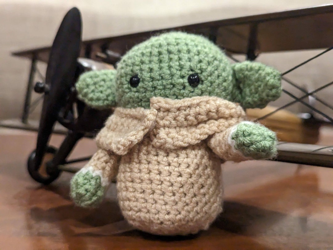 Cute Crochet Baby Yoda. Handmade Crocheted Amigurumi Doudou - Etsy
