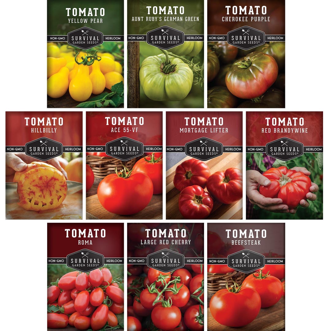 10 Tomato Collection - 10 Non-gmo, Heirloom Tomato Seed Packets ...