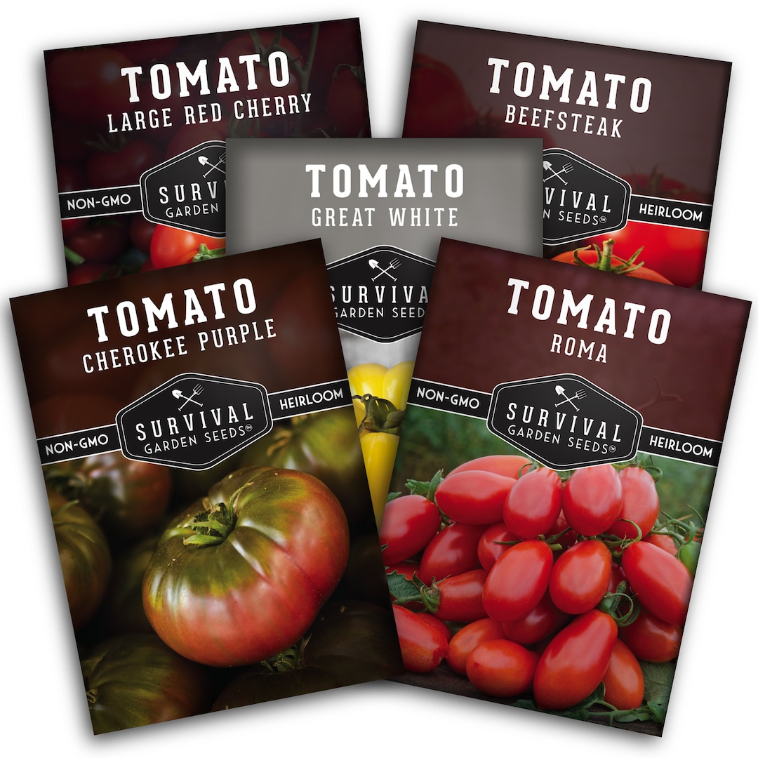 5 Non-gmo, Heirloom Tomato Seed Packets Cherokee Purple Tomato, Roma ...