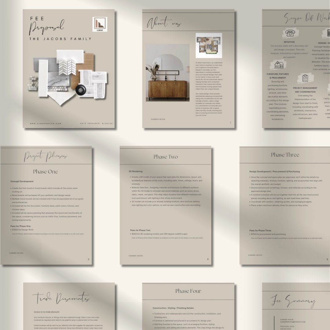 Interior Design Fee Proposal Template, Interior Design Proposal ...