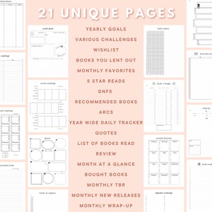 Printable Reading Journal - 21 Pages, Track Books, Reading Challenges ...