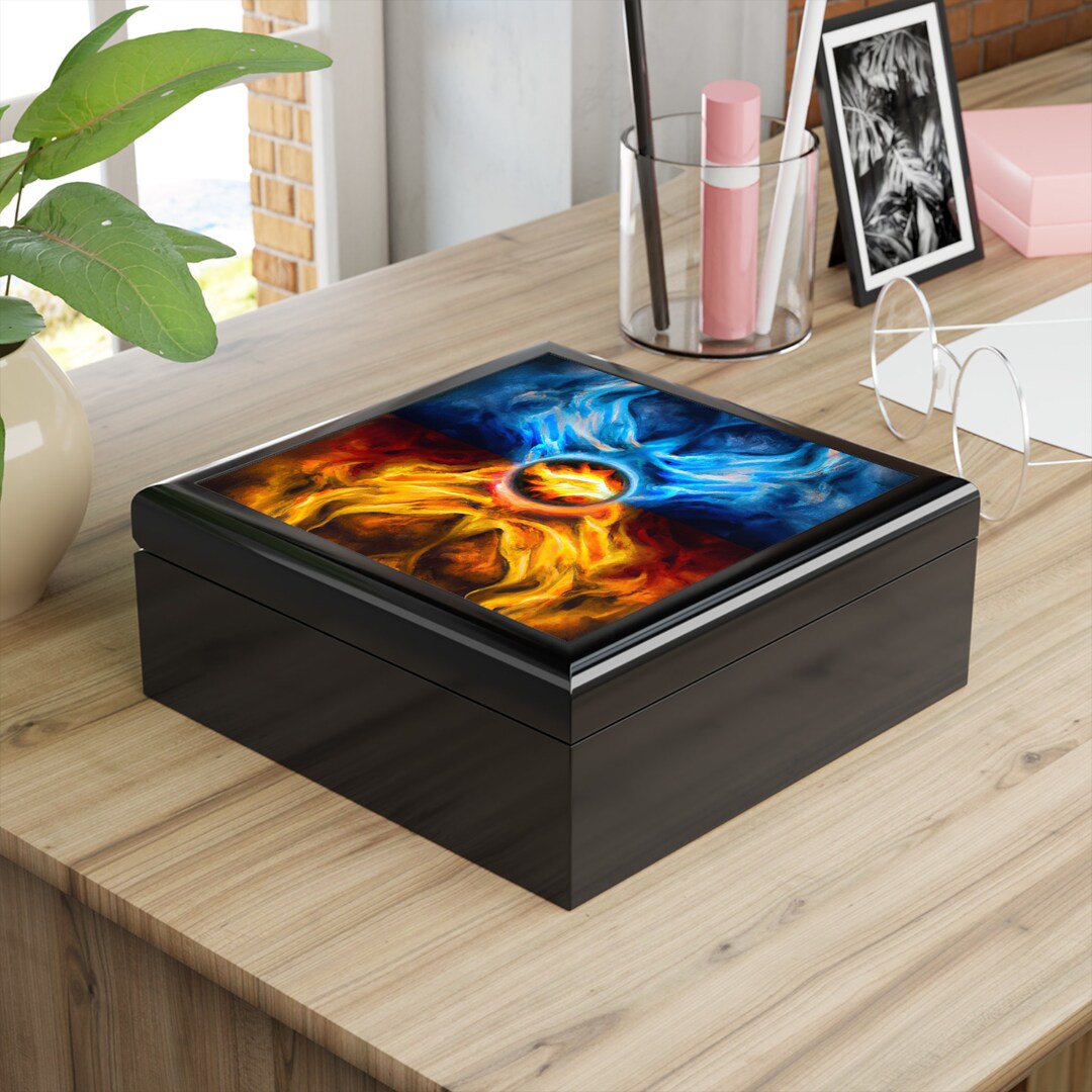 Fire and Ice Jewelry Box Keepsake Box Perfect Look to Go With Any Décor ...