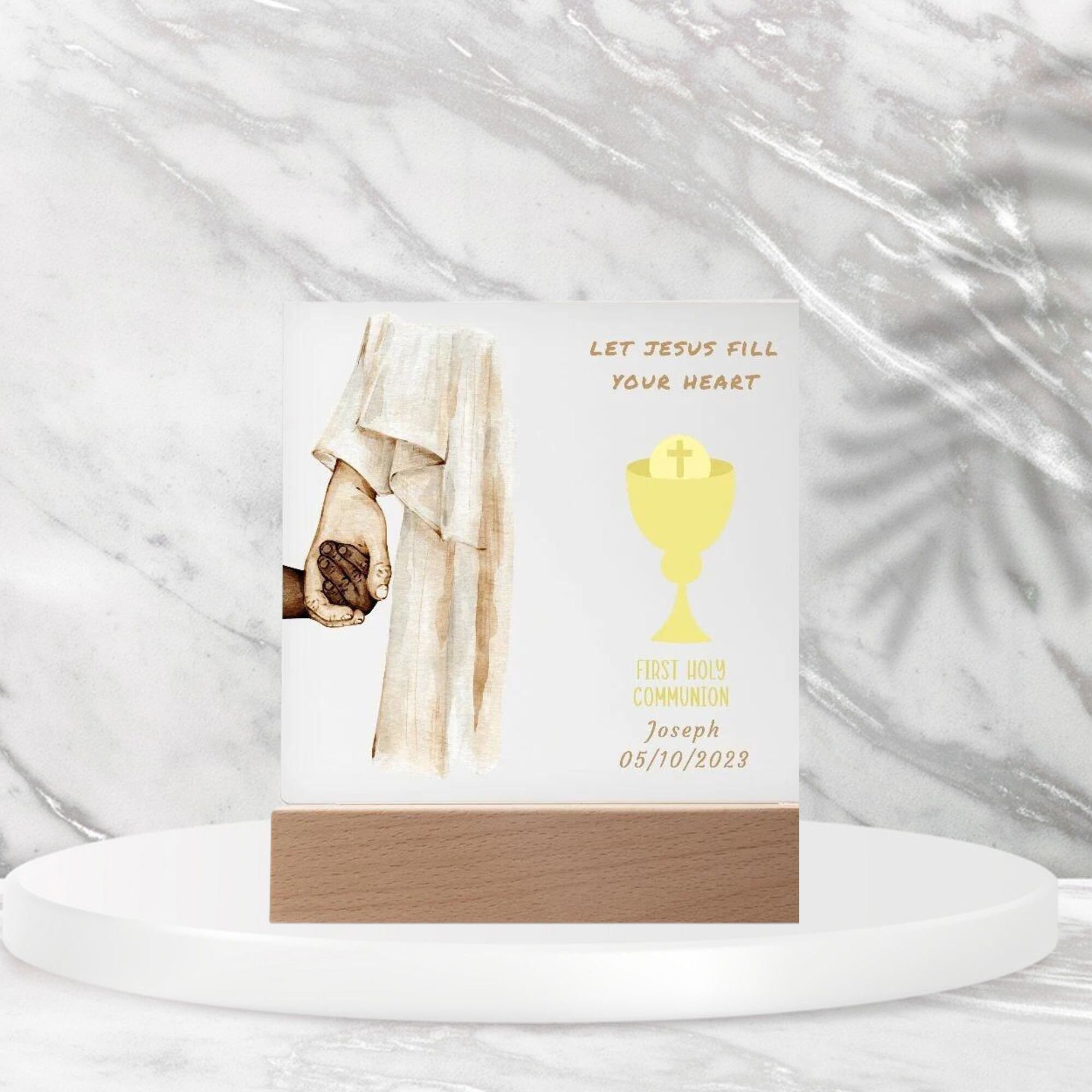 Personalized First Holy Communion Plaque Let Jesus Fill Your - Etsy