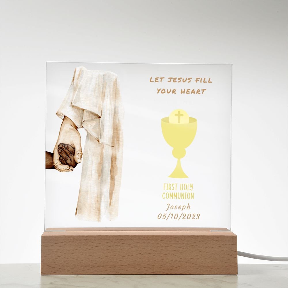 Personalized First Holy Communion Plaque Let Jesus Fill Your - Etsy