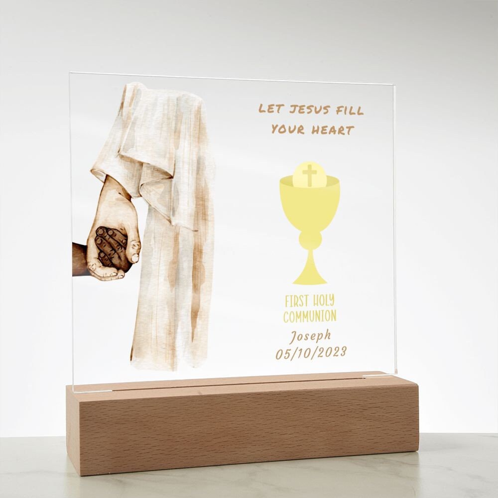 Personalized First Holy Communion Plaque Let Jesus Fill Your - Etsy