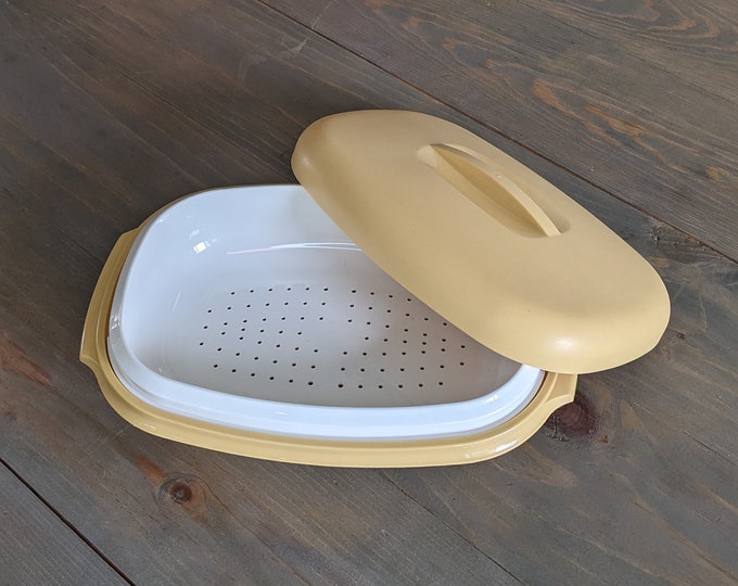 Vintage Tupperware Microwave Vegetable Steamer Harvest Gold 3pc. - Etsy