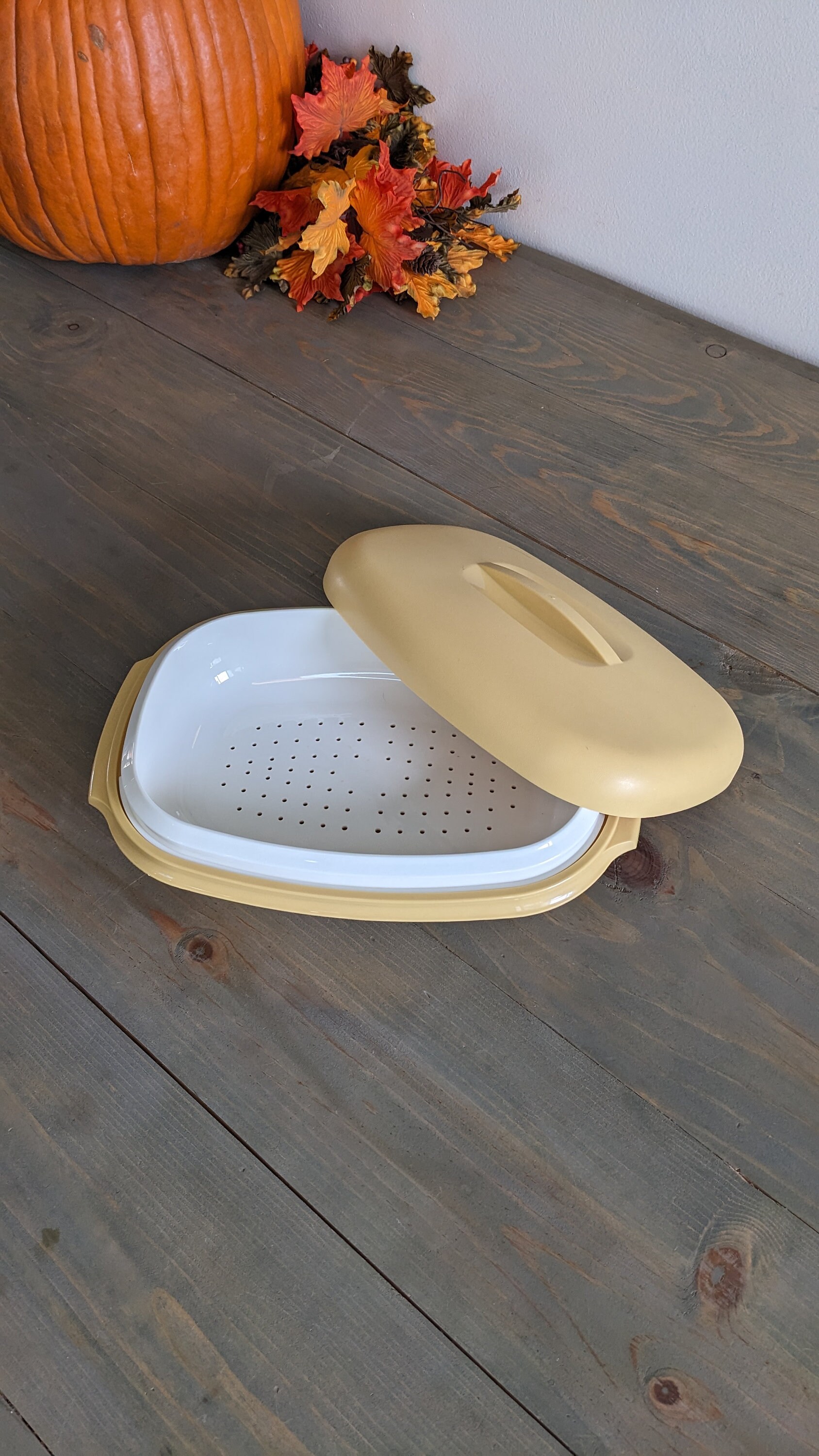 Vintage Tupperware Microwave Vegetable Steamer Harvest Gold - Etsy