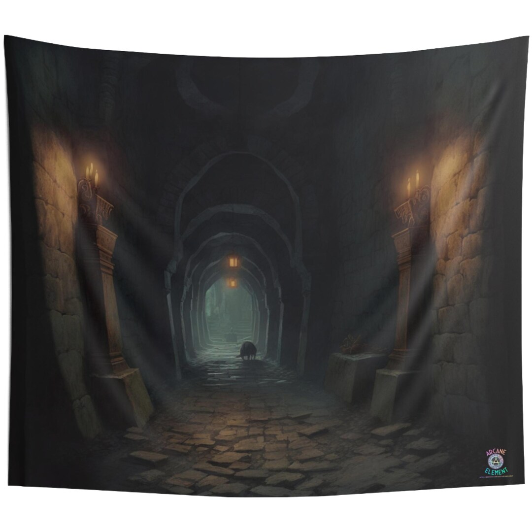Dark Corridor Wall Tapestries | Dungeon | Undercity Poster | Dark ...