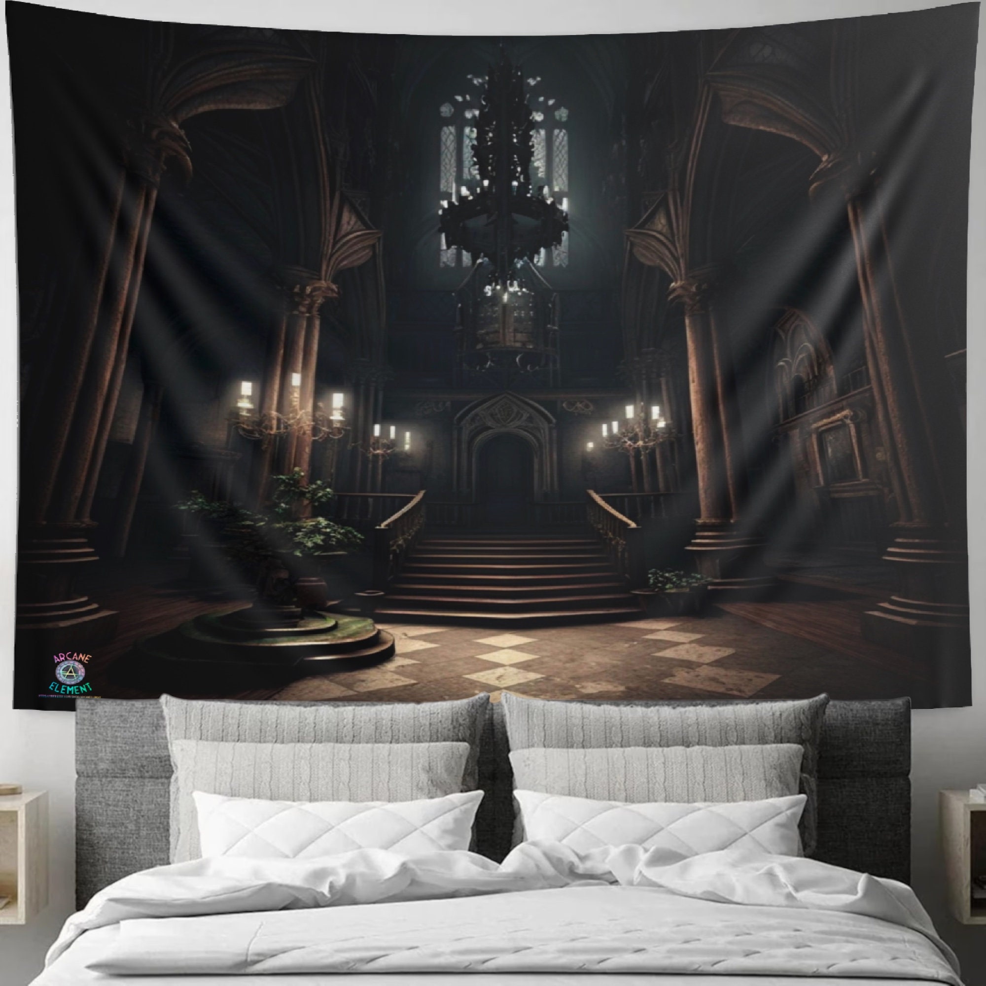 Gothic Castle Scene Backdrop Tapestry| Game Room Backdrop | Fantasy ...