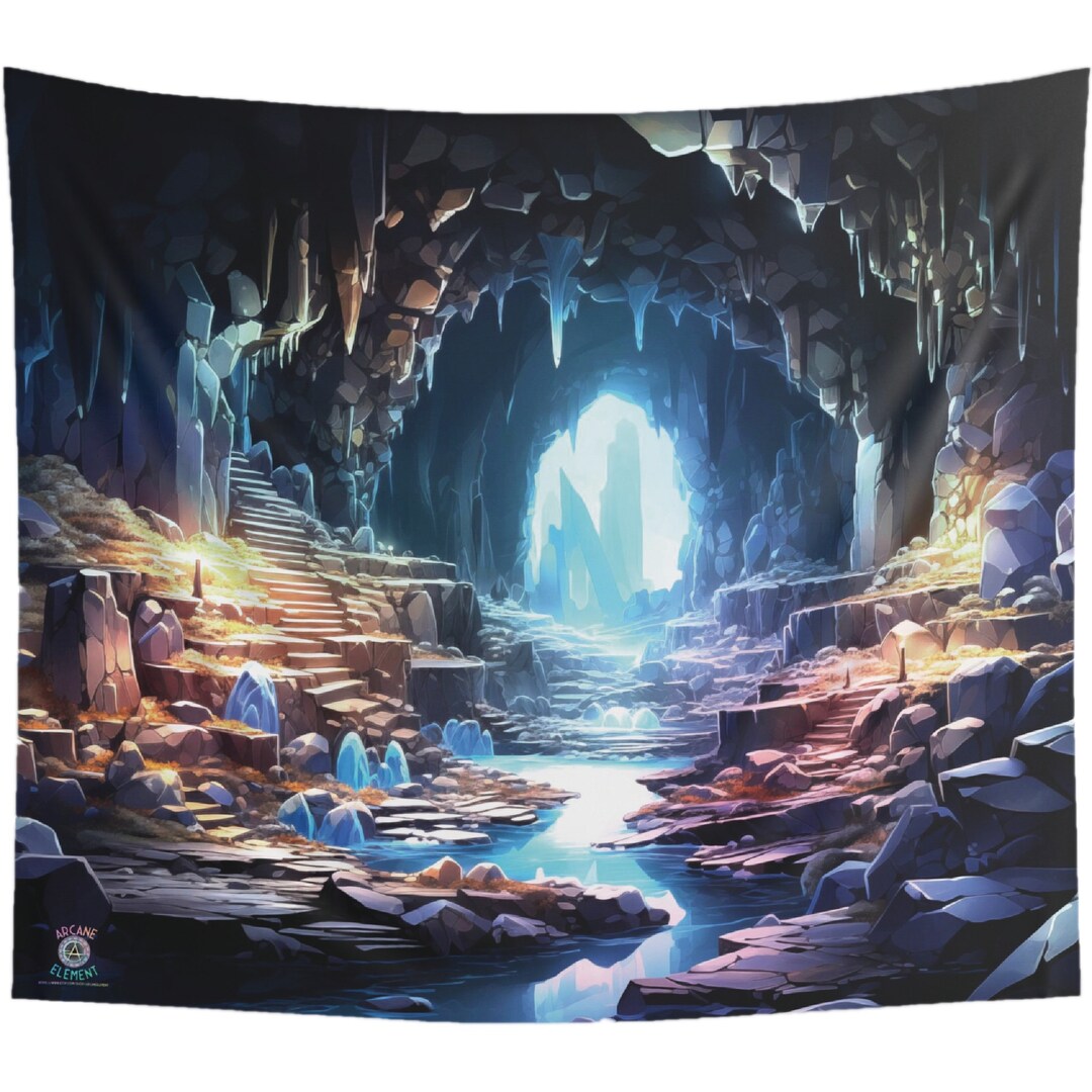 Crystalline Cavern | Game Room Backdrop | Fantasy Background | Wall ...