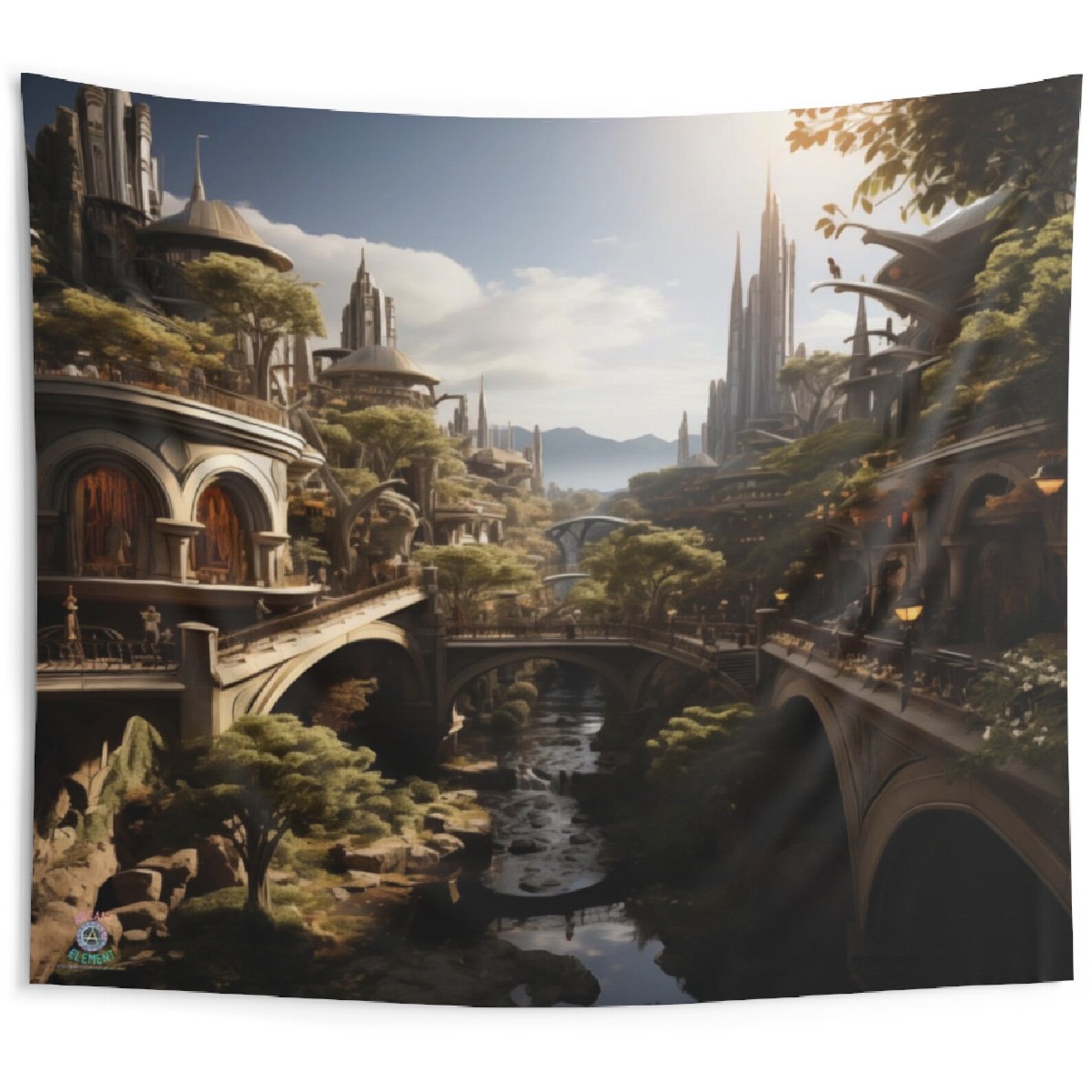 Elven River Metropolis | River City Canal | Elven Poster | Game Room ...