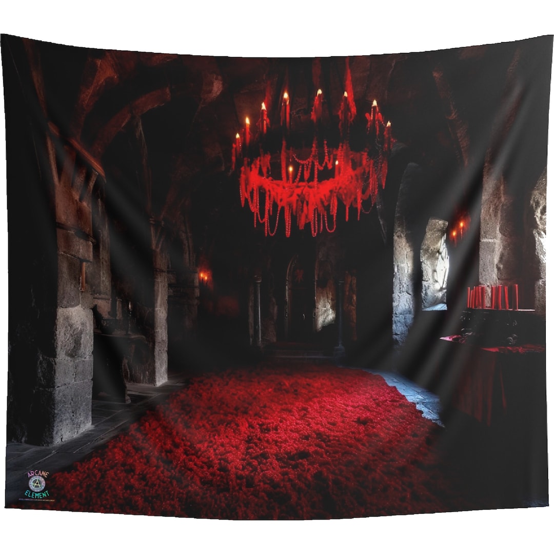 Crimson Castle Scene Backdrop Tapestry| Game Room Backdrop | Fantasy ...