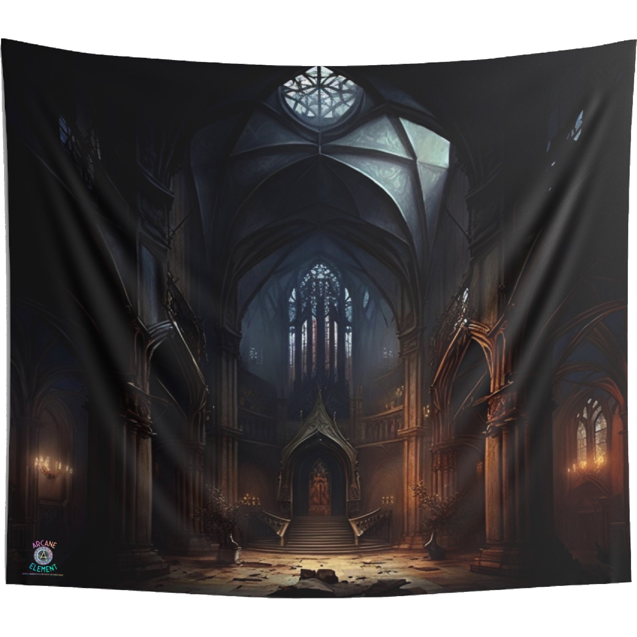 Vampire's Castle Scene Backdrop Tapestry| Game Room Backdrop | Fantasy ...