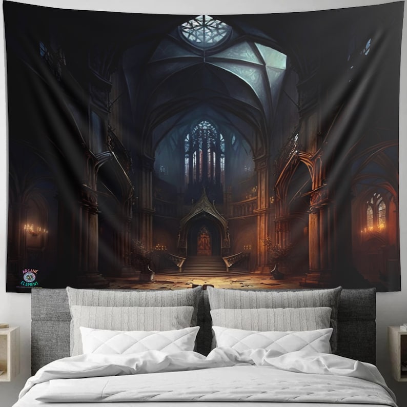 Vampire's Castle Scene Backdrop Tapestry| Game Room Backdrop | Fantasy ...