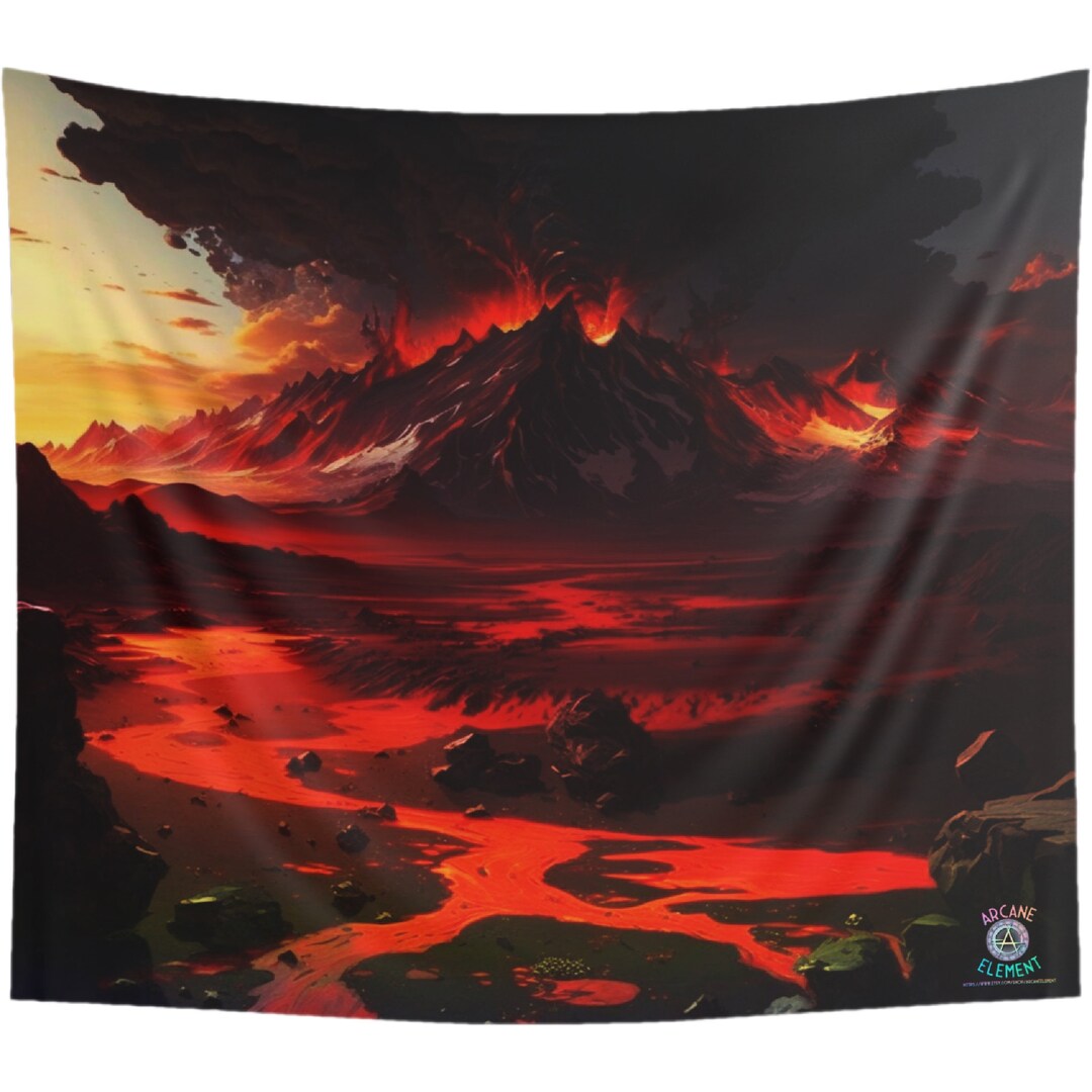 River Styx Hellscape Scene Backdrop Tapestry| Game Room Backdrop ...