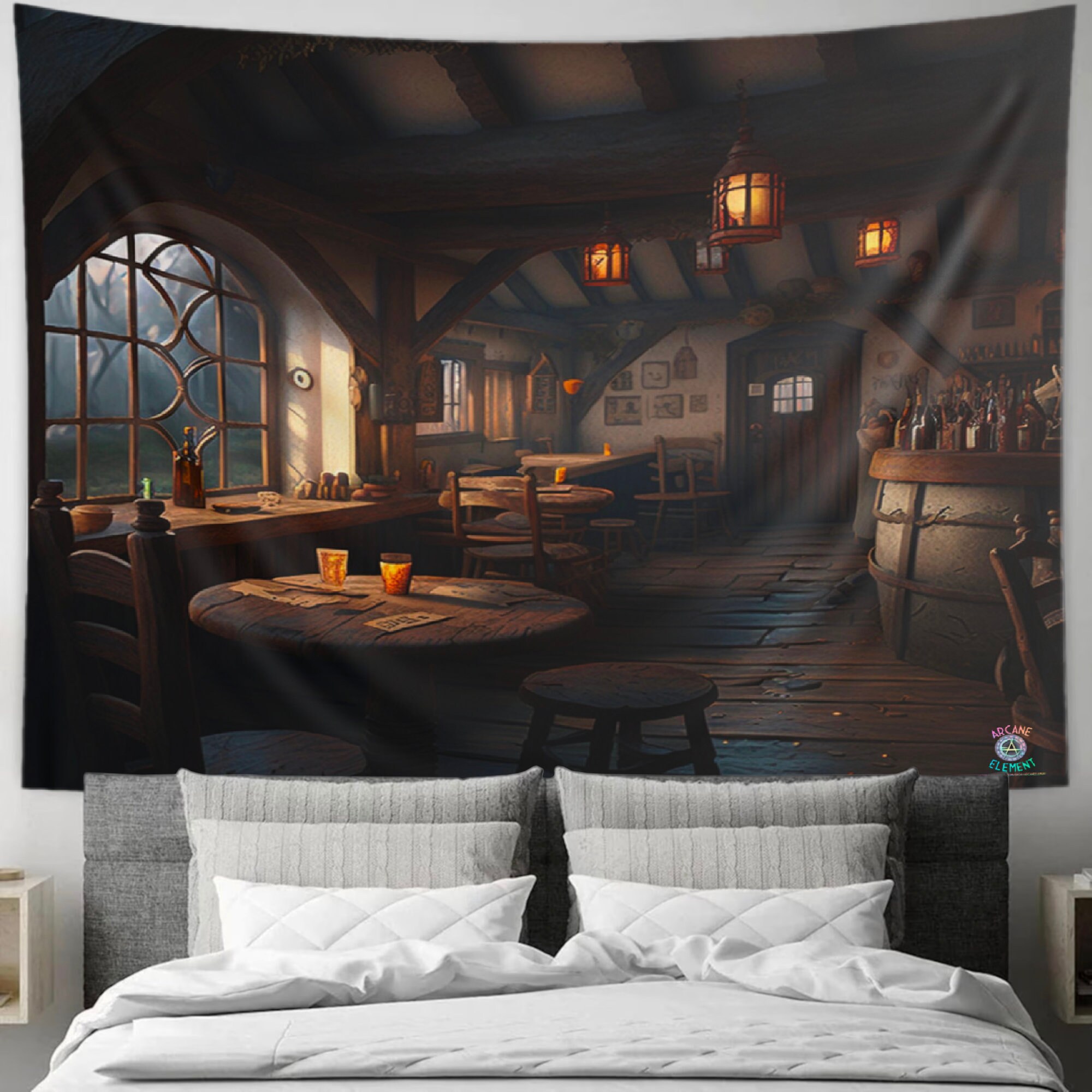 Empty Tavern Scene Backdrop Tapestry - Etsy