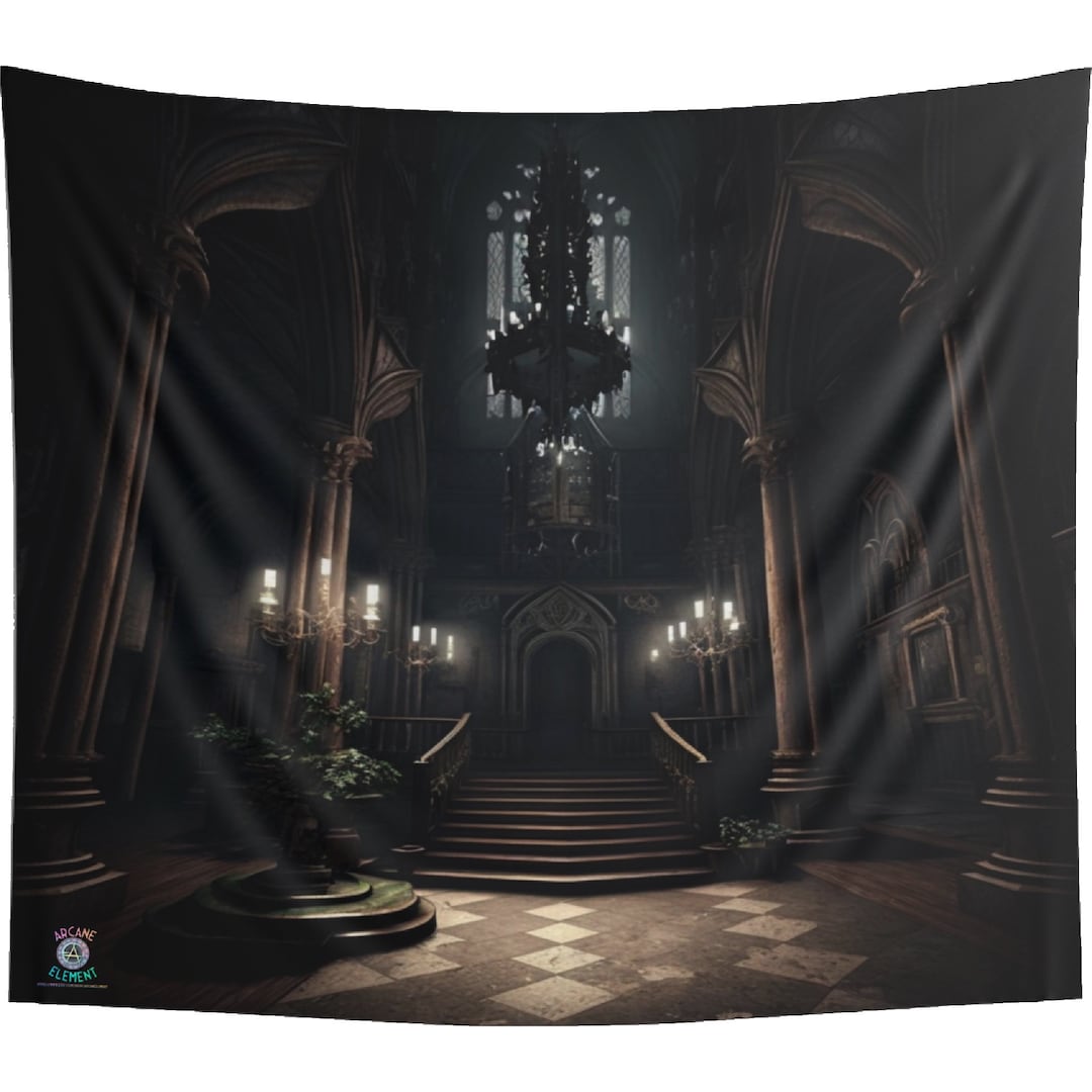 Gothic Castle Scene Backdrop Tapestry| Game Room Backdrop | Fantasy ...