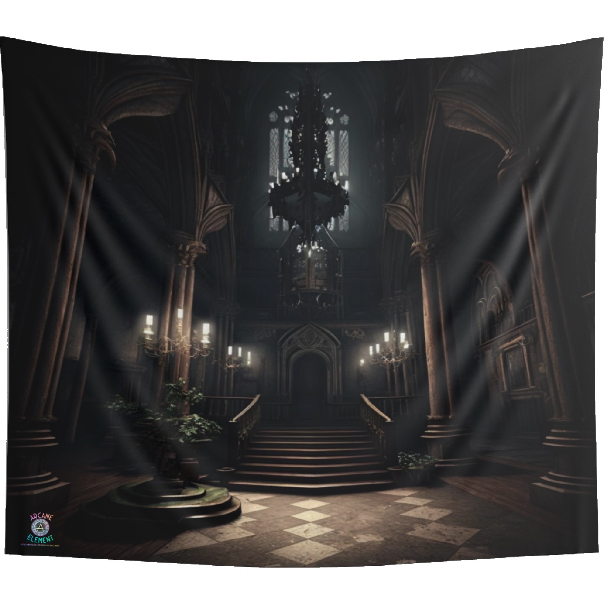 Gothic Castle Scene Backdrop Tapestry| Game Room Backdrop | Fantasy ...
