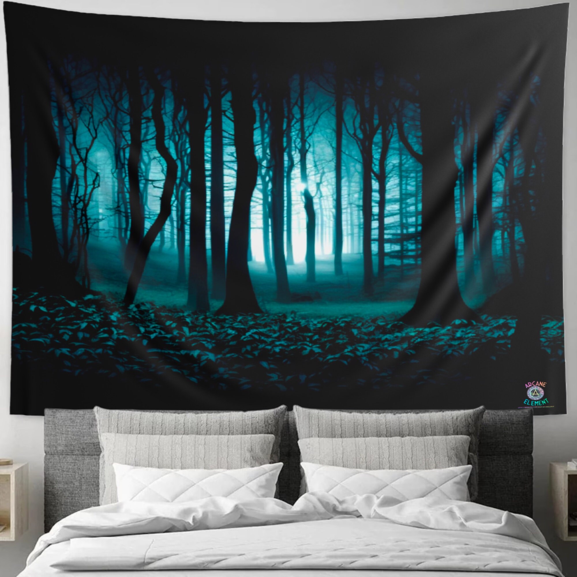 Mist Woods Scene Backdrop Tapestry - Etsy
