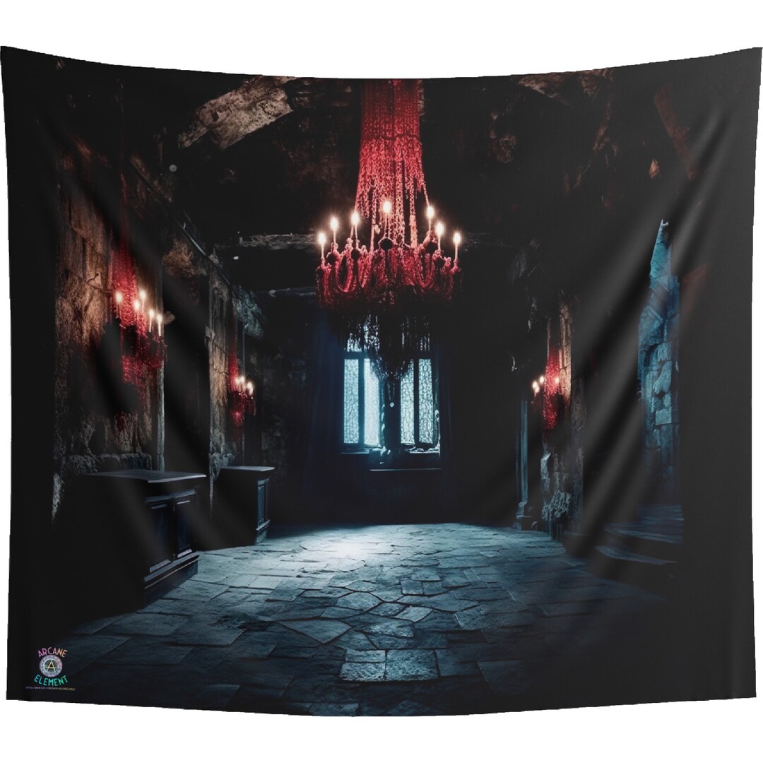 Scarlet Castle Scene Backdrop Tapestry| Game Room Backdrop | Fantasy ...