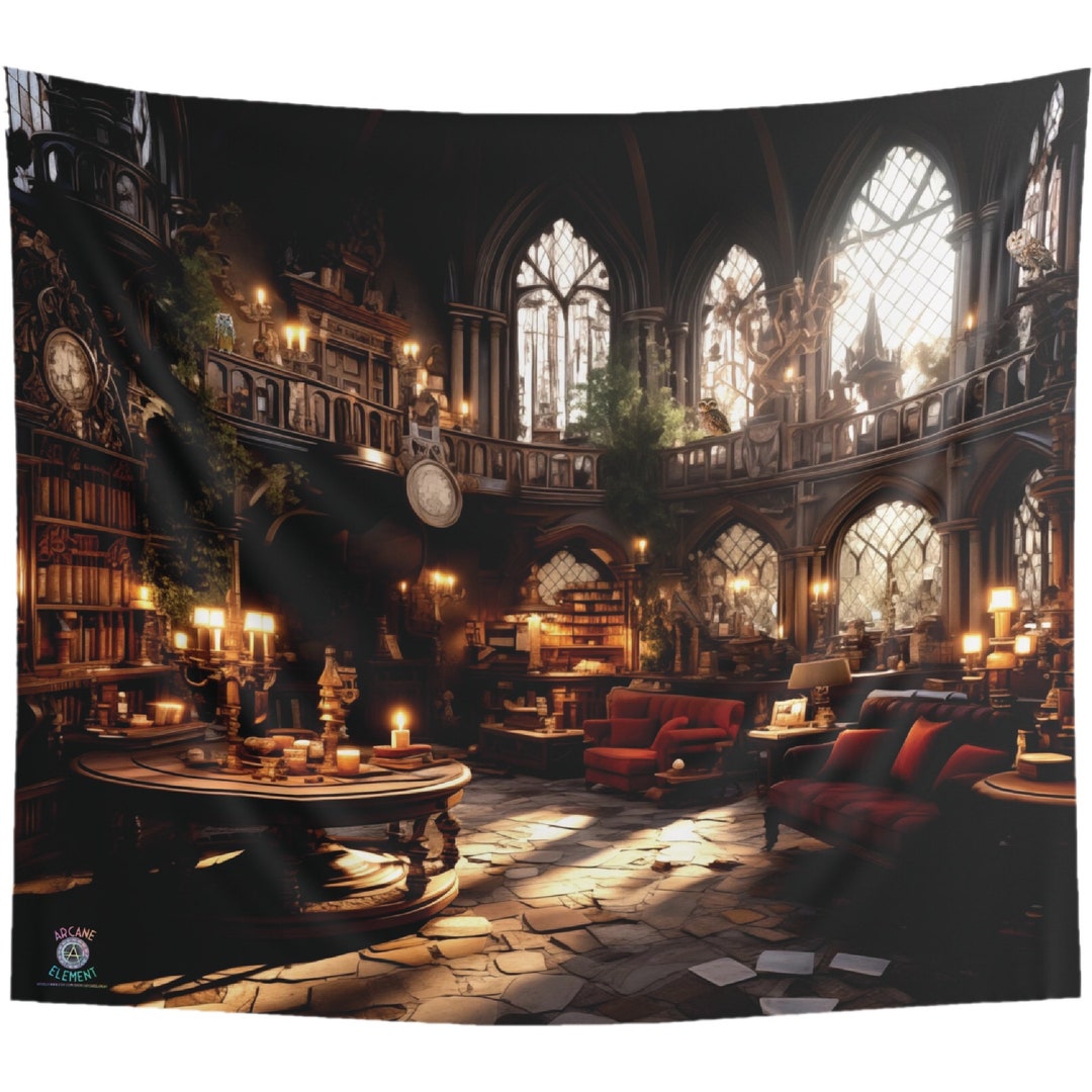 Wizard College Student Hall | Game Room Backdrop | Fantasy Background ...