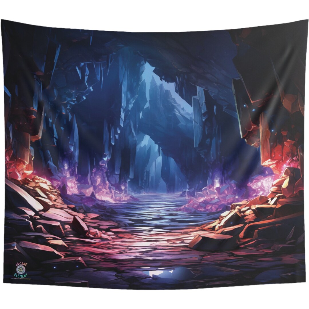 Dark Crystalline Cave | Game Room Backdrop | Fantasy Background | Wall ...