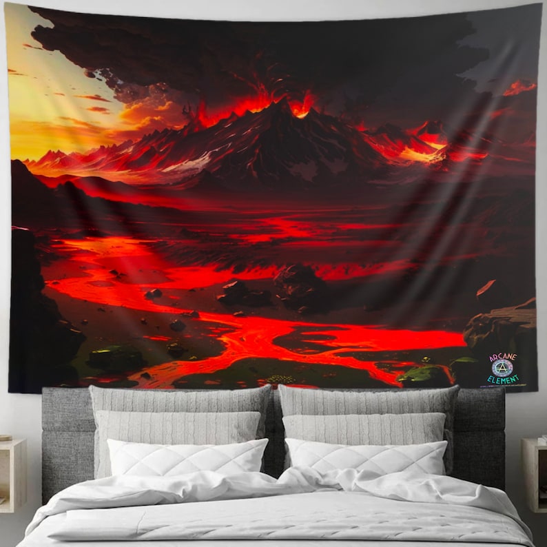 River Styx Hellscape Scene Backdrop Tapestry - Etsy