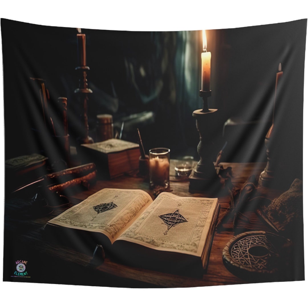 Wizards Desk Scene Backdrop Tapestry| Game Room Backdrop | Fantasy ...