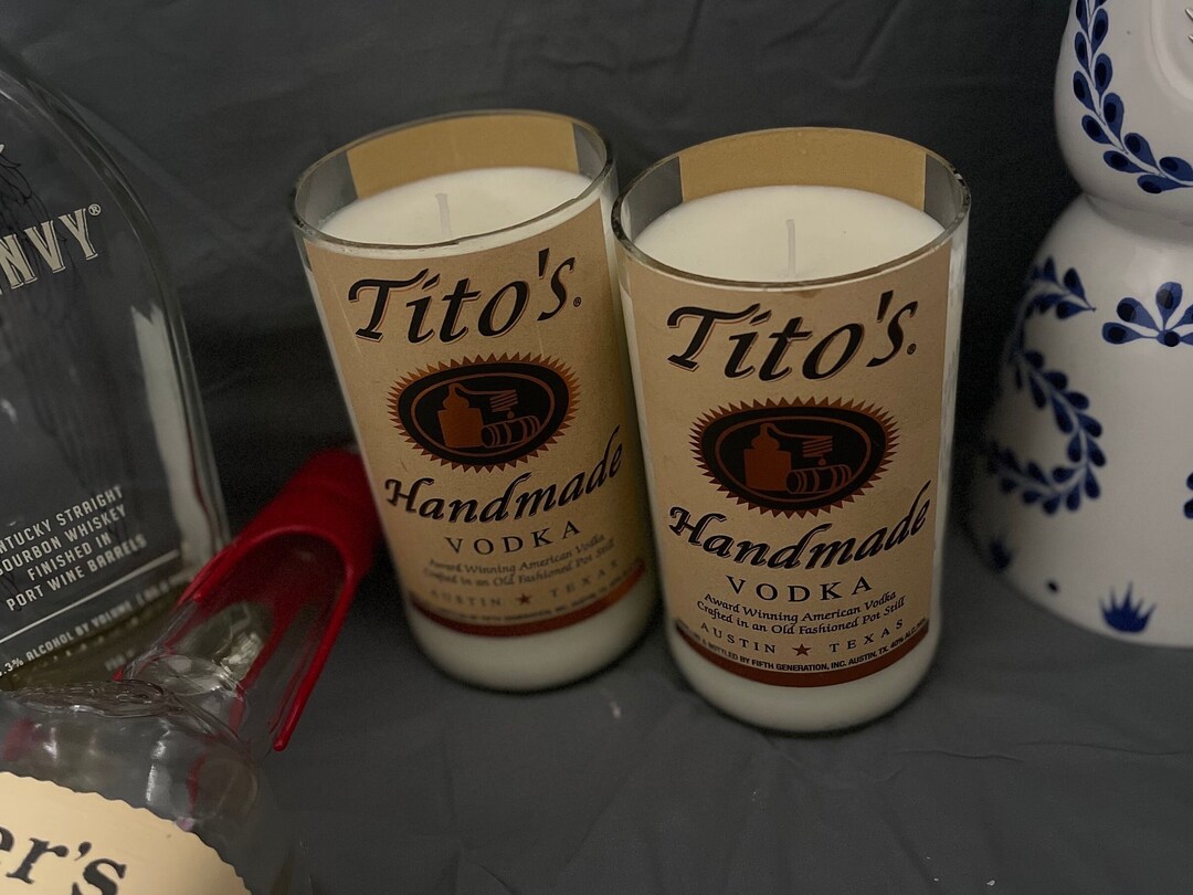 Titos Handmade Vodka From Austin Texas Liquor Bottle Candle - Etsy