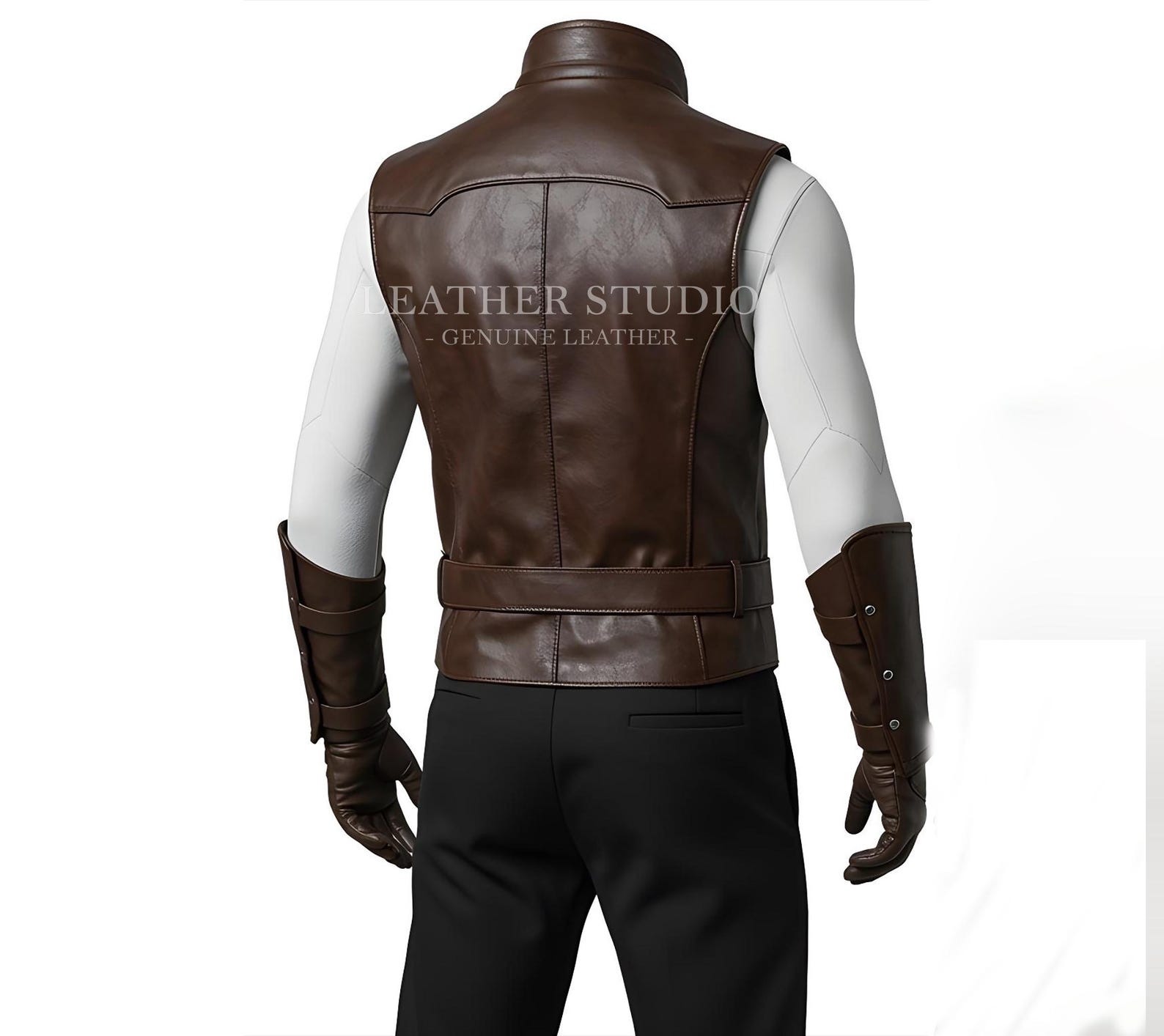 Handmade Brown Leather Cosplay Vest for Men | Real Leather Fantasy Vest ...