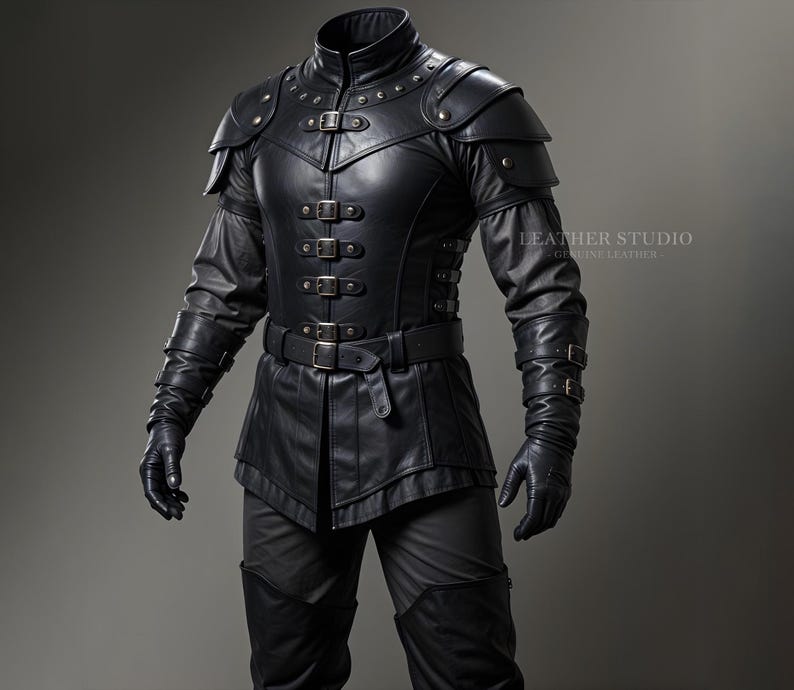 Custom Black Leather Medieval Armor Vest | Men's Warrior Vest ...
