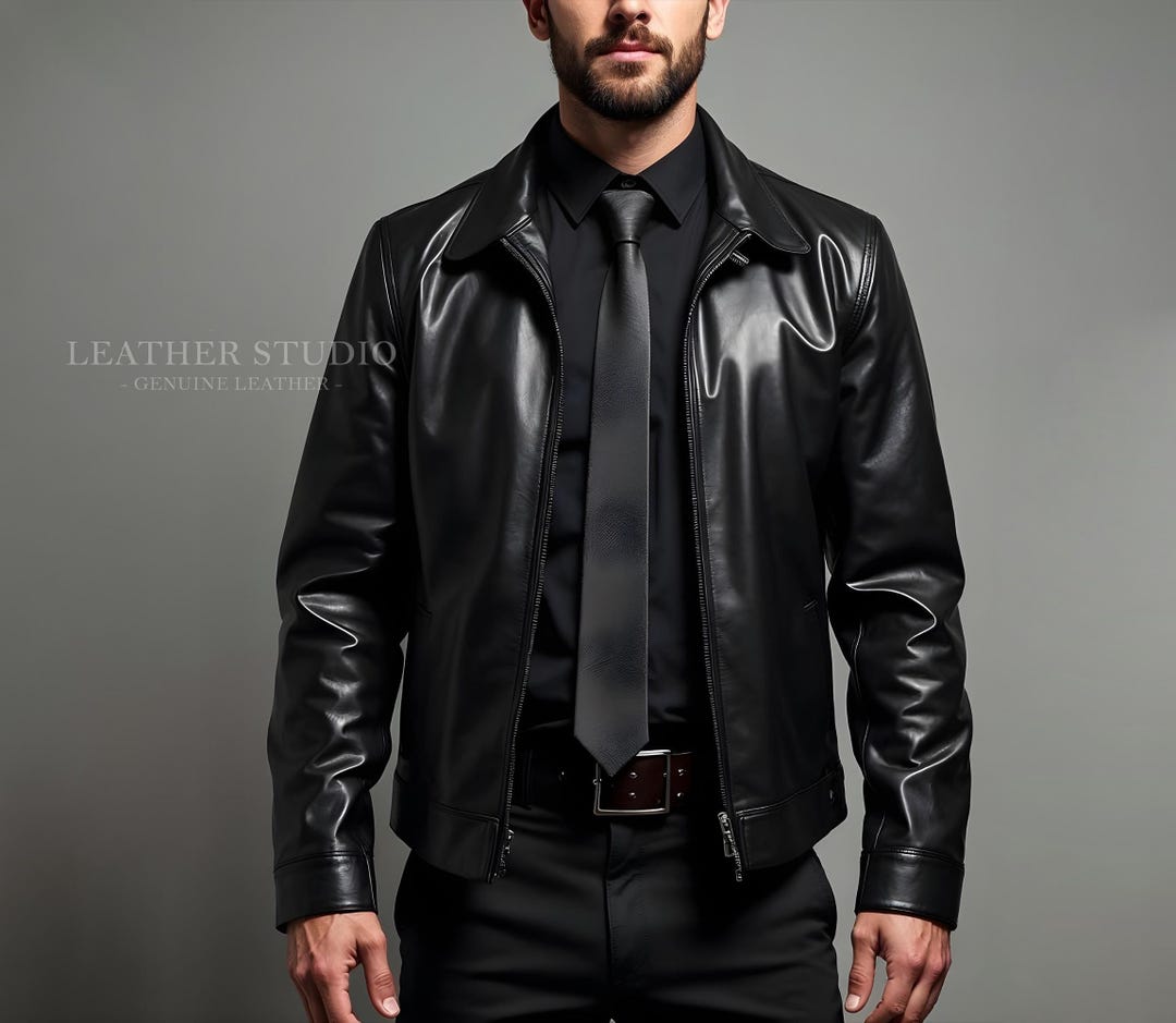 Custom Black Leather Biker Straight Jacket | Men's Edgy Motorcycle ...