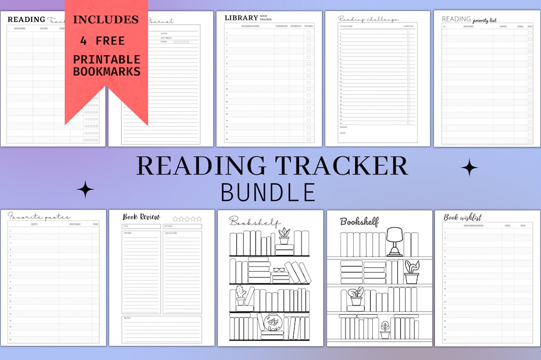 Reading Tracker Planner, Book Shelf, Reading Log, Book Review, Book ...