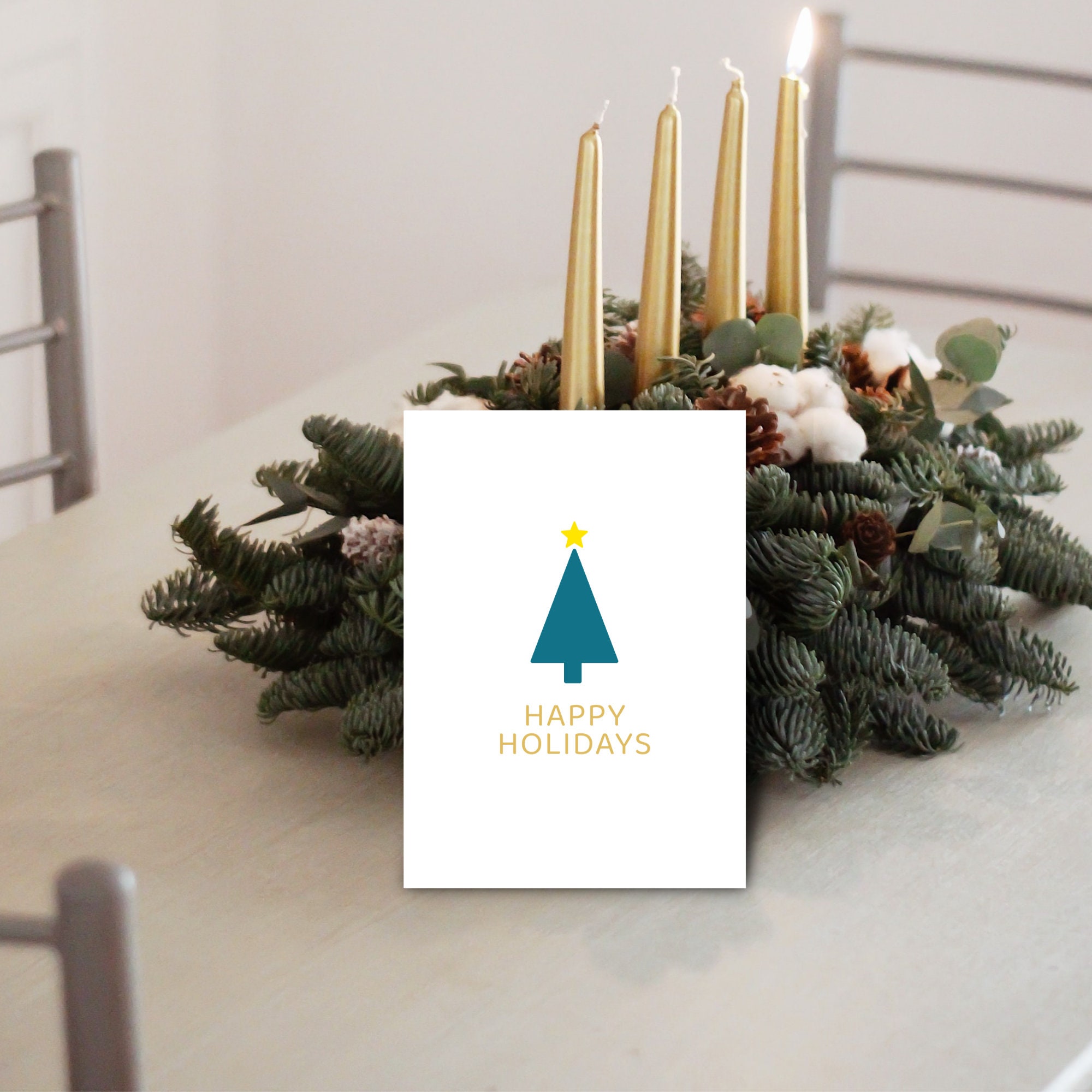 Printable Christmas Tree Card, Minimalist Christmas Tree, Digital ...