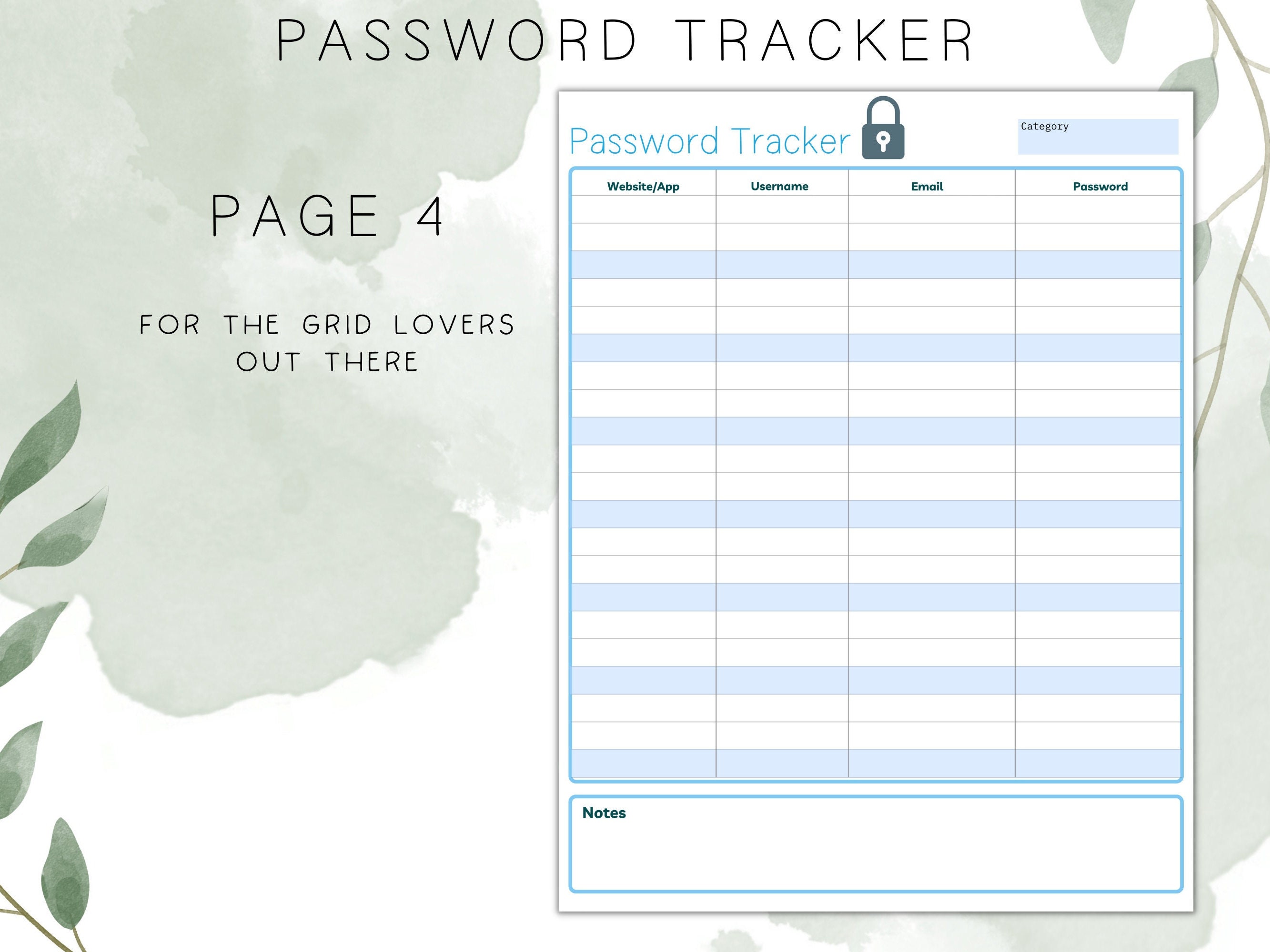 Printable Password Tracker, Phrase Book and Organizer, Recovery Phrase ...