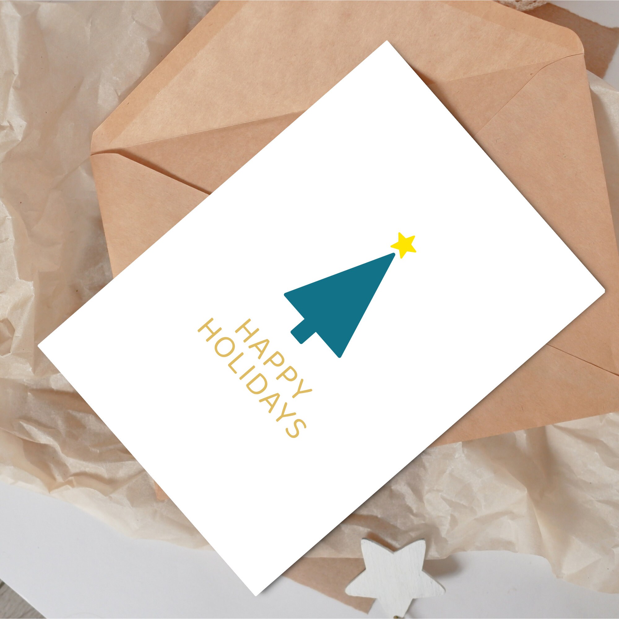 Printable Christmas Tree Card, Minimalist Christmas Tree, Digital ...