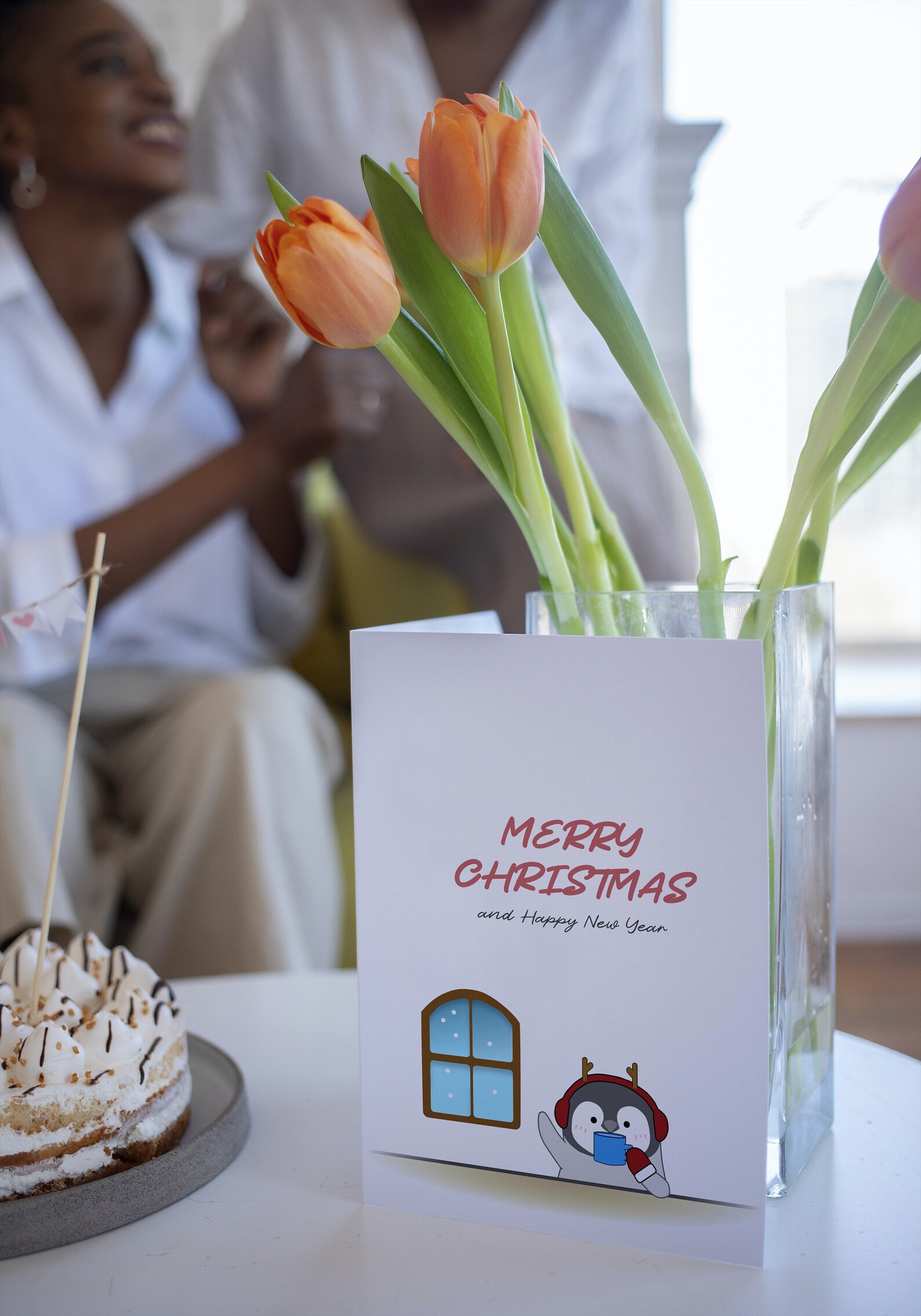 Printable Christmas Card, Cute Penguin Card, Merry Christmas Penguin ...