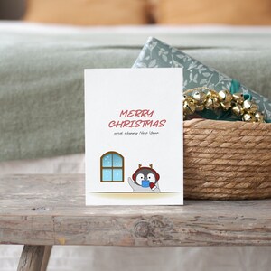 Printable Christmas Card, Cute Penguin Card, Merry Christmas Penguin ...