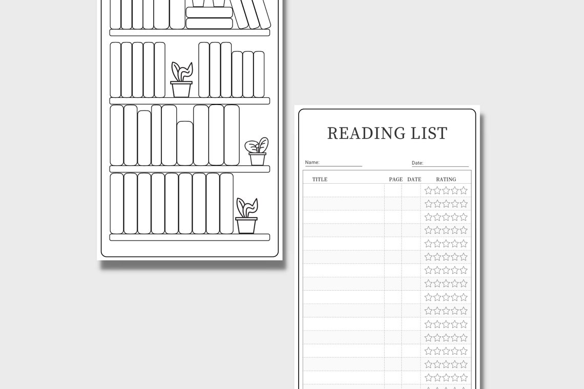 Custom Bookmarks Printable, Reading Journal, Library Card, Book List - Etsy