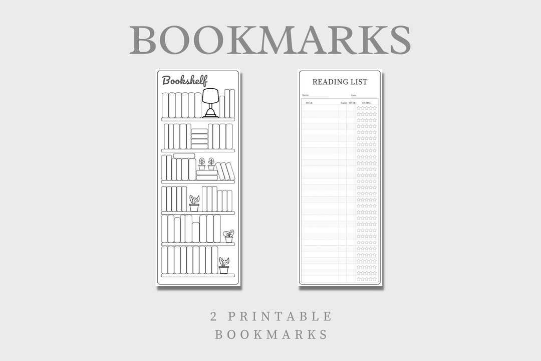Custom Bookmarks Printable, Reading Journal, Library Card, Book List - Etsy